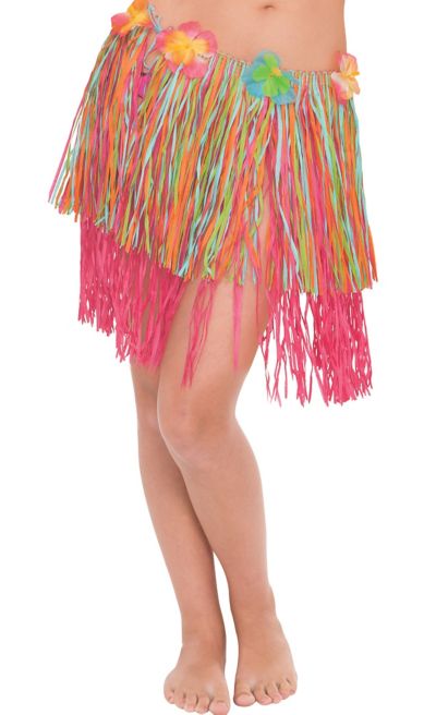 Adult Rainbow Hula Skirt 18in Party City