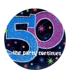 The Party Continues 50th Birthday Dessert Plates 8ct - Party City
